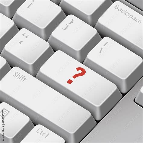Question Mark With D Computer Keyboard Stock Vector Adobe Stock
