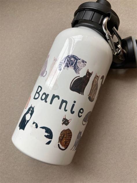 Personalised Cats Floral Water Bottle By Darcie Olley