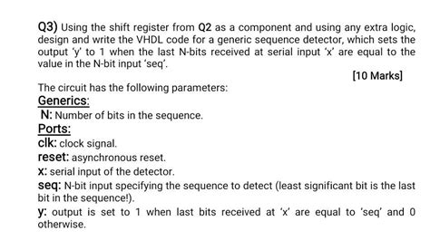 Solved Q2 Assuming You Already Have The Vhdl File For A