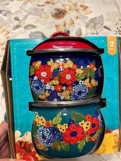 Pioneer Woman Dazzling Dahlias Mini Dutch Oven Furniture And Home Living Kitchenware And Tableware