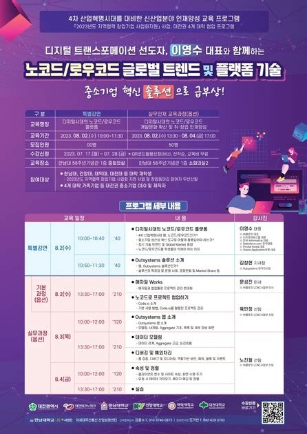 4차산업혁명을 선도할 중소기업 혁신형 노코드로우코드 글로벌 트랜드 및 플랫폼 기술 교육 안내 Iiea