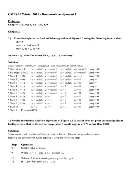 CMPS 10 Homework 1 Algorithms Problem Solving