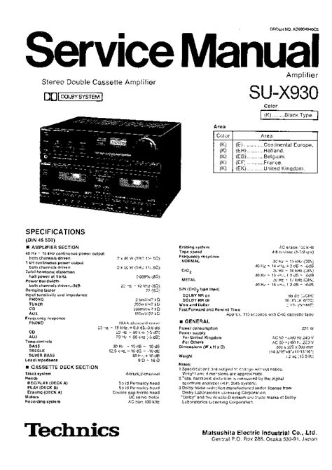 TECHNICS SU X930 SM Service Manual Download Schematics Eeprom Repair Info For Electronics Experts