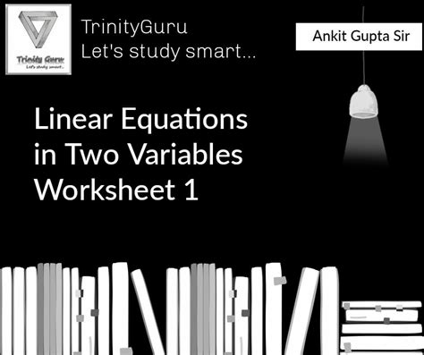 Linear Equations In Two Variables Worksheet 1 Math Class 10 Worksheets Library