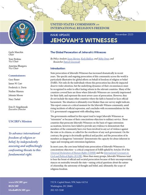 2020 Issue Update Jehovahs Witnesses Pdf Conscientious Objector Eritrea