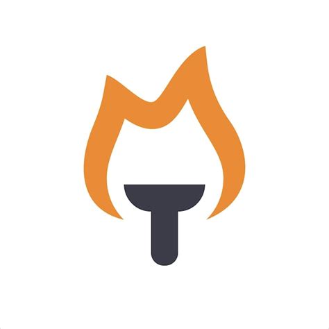 Буква т для дизайна логотипа огня факела Премиум векторы
