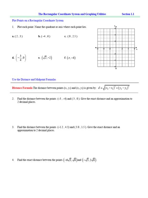 126 Lecture 1 1 Rectangular Coordinate System Examples Pdf