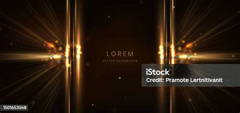 어두운 배경에 추상적으로 빛나는 금색 세로 조명 선이 조명 효과와 텍스트 복사 공간으로 반짝입니다 1위에 대한 스톡 벡터 아트