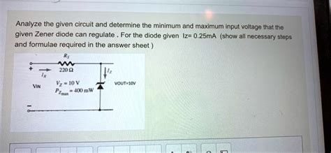 Solved Analyze The Given Circuit And Determine The Minimum And Maximum