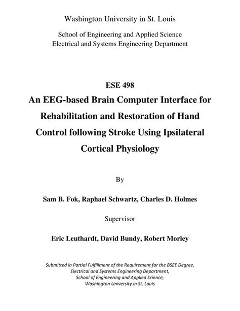 Pdf An Eeg Based Brain Computer Interface For Rehabilitation And