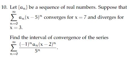 Solved Let An Be A Sequence Of Real Numbers Suppose Chegg