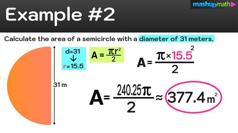 How To Find The Area Of A Semicircle In 3 Easy Steps — Mashup Math