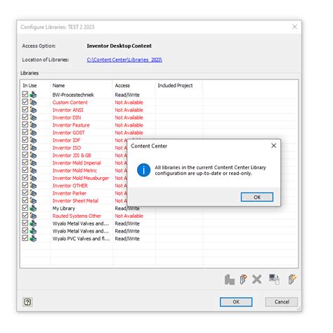 Solved Content Center Libraries Not Availible After Update Page 2 Autodesk Community