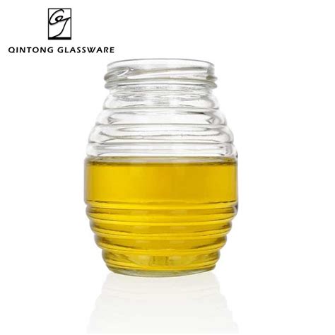 Wholesale 250ml 8oz Honeycomb Storage Jam Pickles Pot Honey Glass Jar With Metal Lids Glass