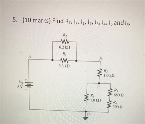 solved 5 10 marks find rt it i1 i2 i3 i4 i5 and i6
