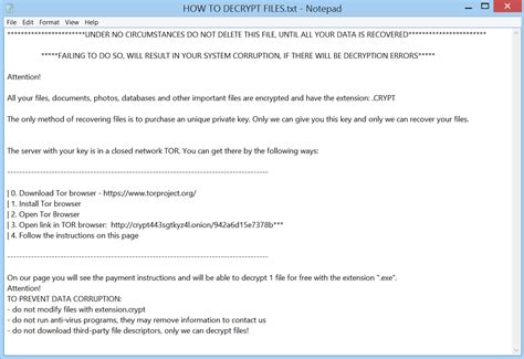 Crypt Dcrtr Variant Virus Remove It