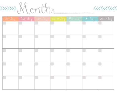 Free Printable Monthly Calendar Templates Monthly Planner
