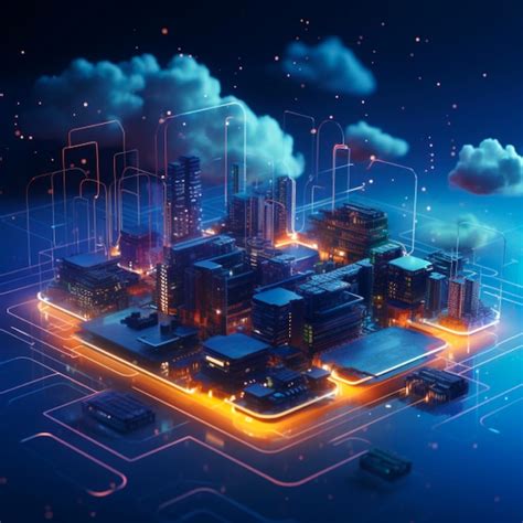 premium ai image 2d illustration of cloud computing cloud computing