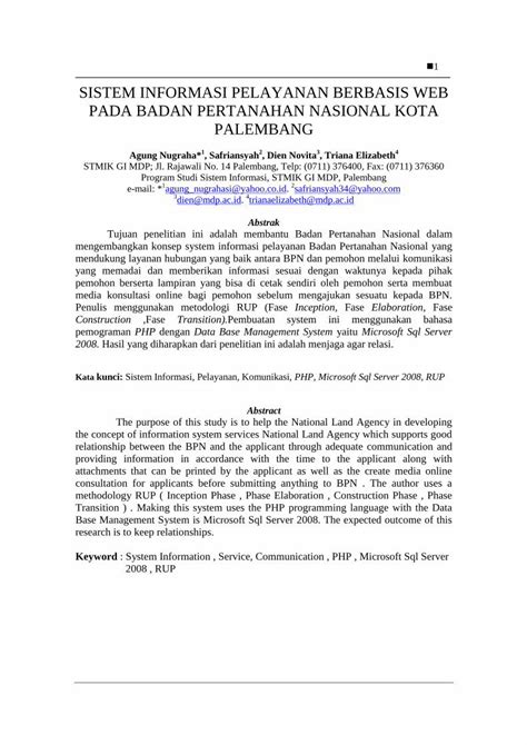 Pdf Sistem Informasi Pelayanan Berbasis Web Pada · Yang Memadai Dan