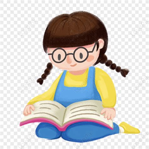 책 한 여자 Png 일러스트 무료 다운로드 Lovepik