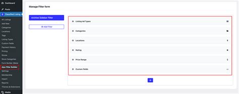 Add Filter Items Classified Listing Documentation