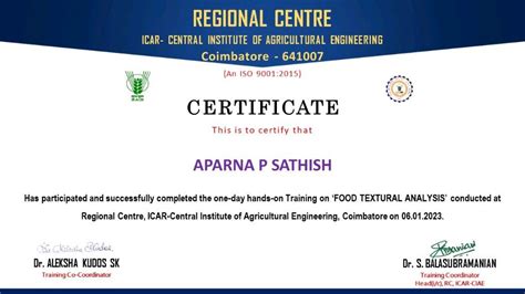 Aparnna P Sathish On Linkedin Training Engineering Foodtexture