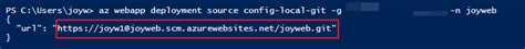 Getting Error While Deploying Code From Local Git To Azure Via Azure Cli Stack Overflow