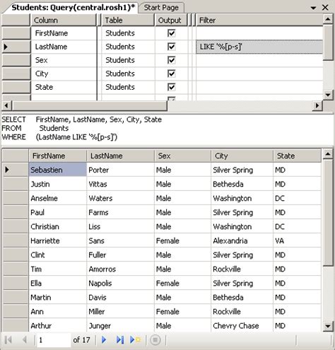 Microsoft Visual Basic Databases Operations On Data Selection