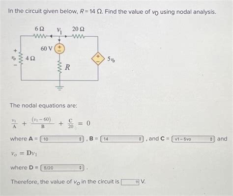 Solved In The Circuit Given Below R14Ω Find The Value Of