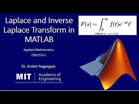Dr Aniket Nagargoje On Linkedin Laplace And Inverse Laplace In Matlab