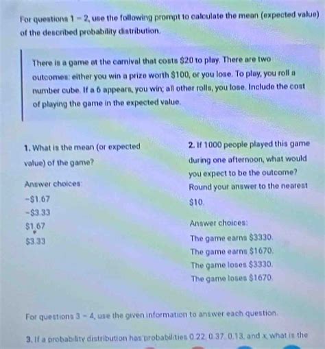 Solved For Questions 1 2 Use The Following Prompt To Calculate The