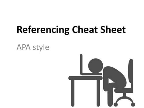 Apa Referencing Cheat Sheet Pptx