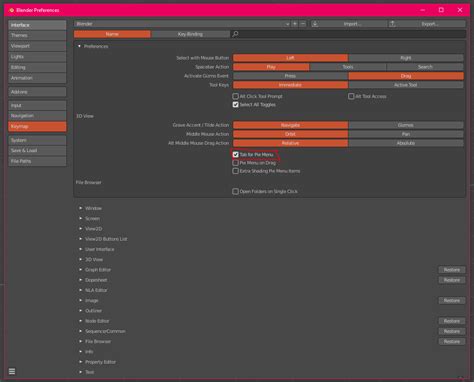 Why Is The Pie Menu Option Not Available When Not Using The Standard Keymap Rblender