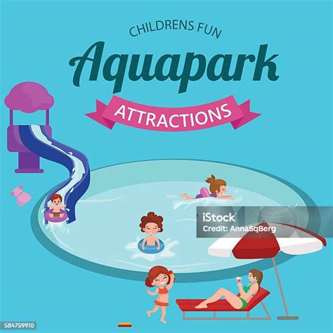 가족을위한 슬라이드와 스플래시 패드가있는 워터 아쿠아 파크 놀이터 미끄러짐에 대한 스톡 벡터 아트 및 기타 이미지 미끄러짐 미끄럼틀 수영장 스포츠 경기장 Istock