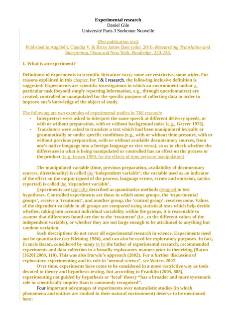 Pdf Experimental Research