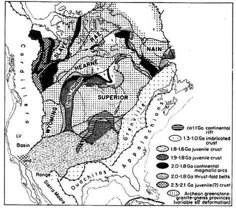 Generalized Map Of The Cratons And Major Structural Features Of North
