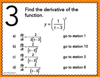 Derivatives Using The Chain Rule Activity Digital And Print TpT