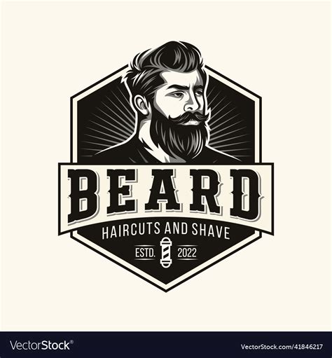 Beard Logo Design Royalty Free Vector Image Vectorstock