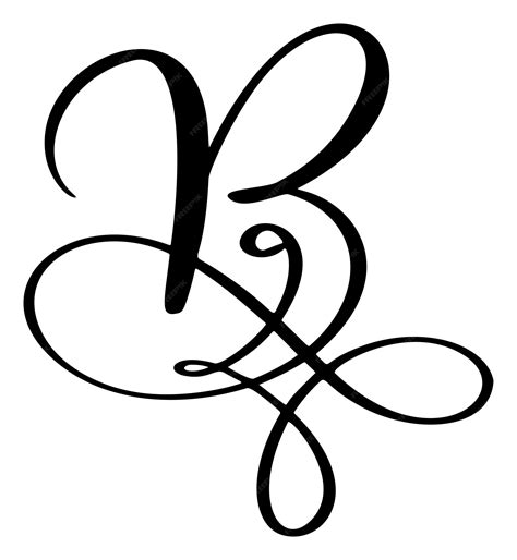 Premium Vector Vector Calligraphy Hand Drawn Letter B Script Font