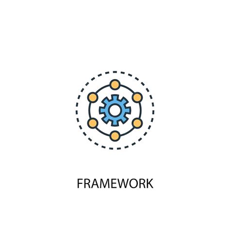 Premium Vector Framework Concept 2 Colored Line Icon Simple Yellow And Blue Element