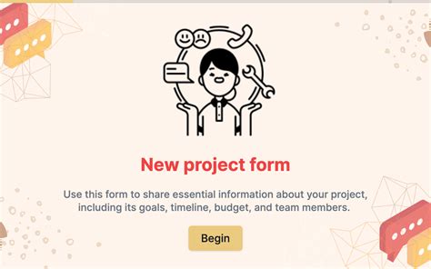 new project form template