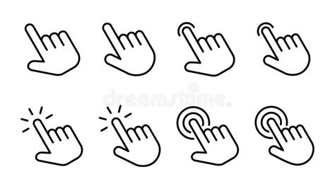 Hand Click Icon Pointer Icon Vector Hand Cursor Icon Vector Stock