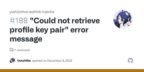 Could Not Retrieve Profile Key Pair Error Message · Issue 188