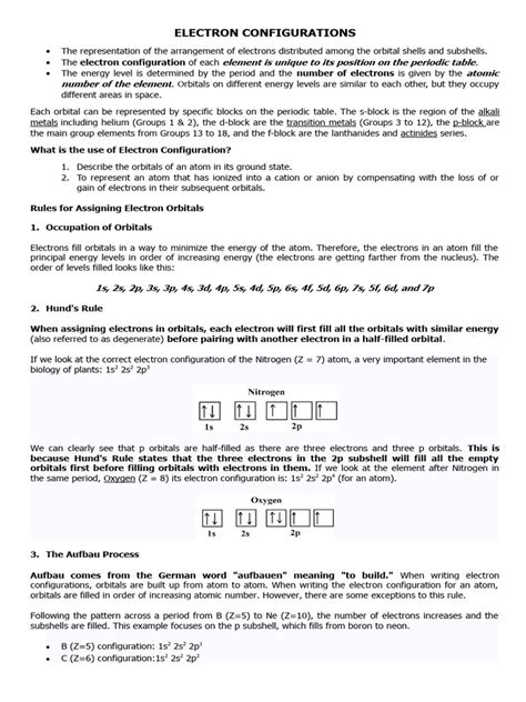 Electron Configurations Pdf Electron Configuration Atomic Orbital
