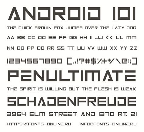 Android 101 Font