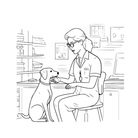 스케치 손으로 그린 단일 라인 아트 색칠 페이지 선 그리기 의사 작업자의 날 프리미엄 벡터