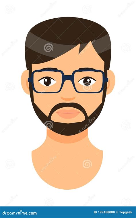 Portrait Of Young Bearded Man In Eyeglasses Hipster With Stylish