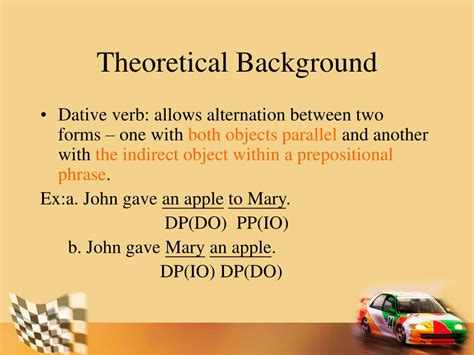 Ppt The Acquisition Of English Dative Alternation Powerpoint
