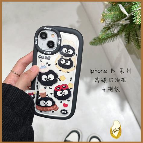 【米粒】鏡面可愛煤球 Iphone 15 Pro Max 14 Plus 13 12 11 I15 I14 蘋果防摔殼 蝦皮購物