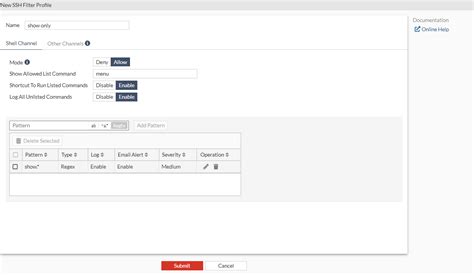 Example Ssh Filter Profiles Example Fortipam 160 Fortinet